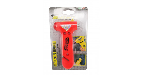 SUPERSAFE Safety Hammer with Cutter — Emergency Tool